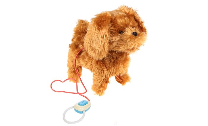 Interaktivní pejsek na vodítku hnědý | Venda.cz - Slevový portál se zbožím