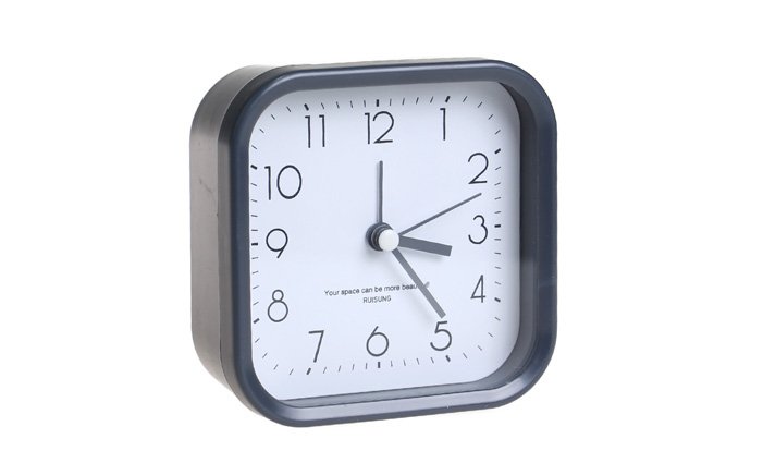 Budík na baterie šedý | Venda.cz - Slevový portál se zbožím