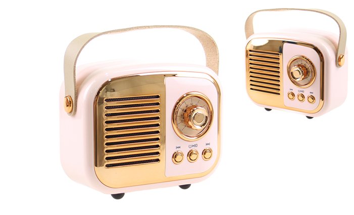 Bluetooth reproduktor retro rádio BS-52D růžové | Venda.cz ...