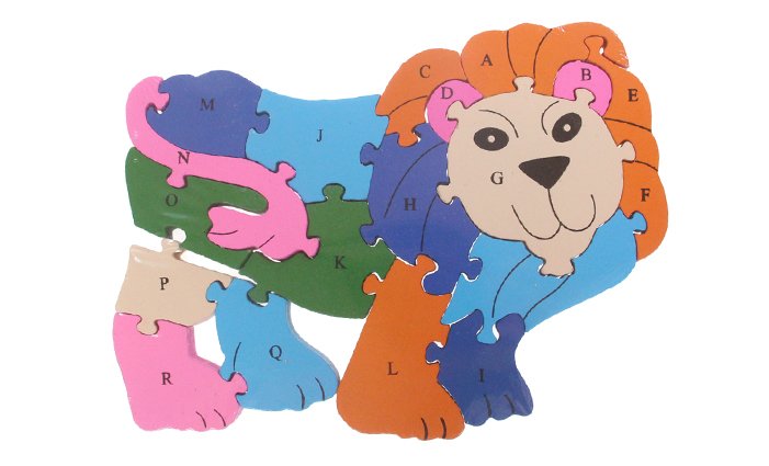 Vzdělávací dřevěné puzzle lev var.2 | Venda.cz - Slevový portál se zbožím