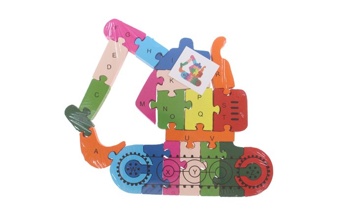 Vzdělávací dřevěné puzzle bagr var.1 | Venda.cz - Slevový portál se zbožím